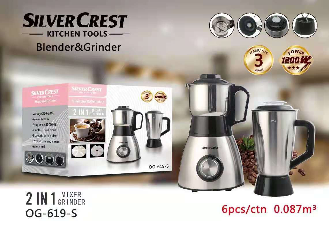 ARTC Electric 2 in 1 Silver Crest Mixer Grinder – ARTCmart
